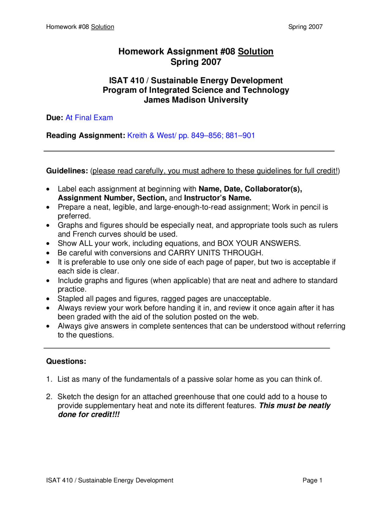 4 Problems On Sustainable Energy Development With Solution Isat 410