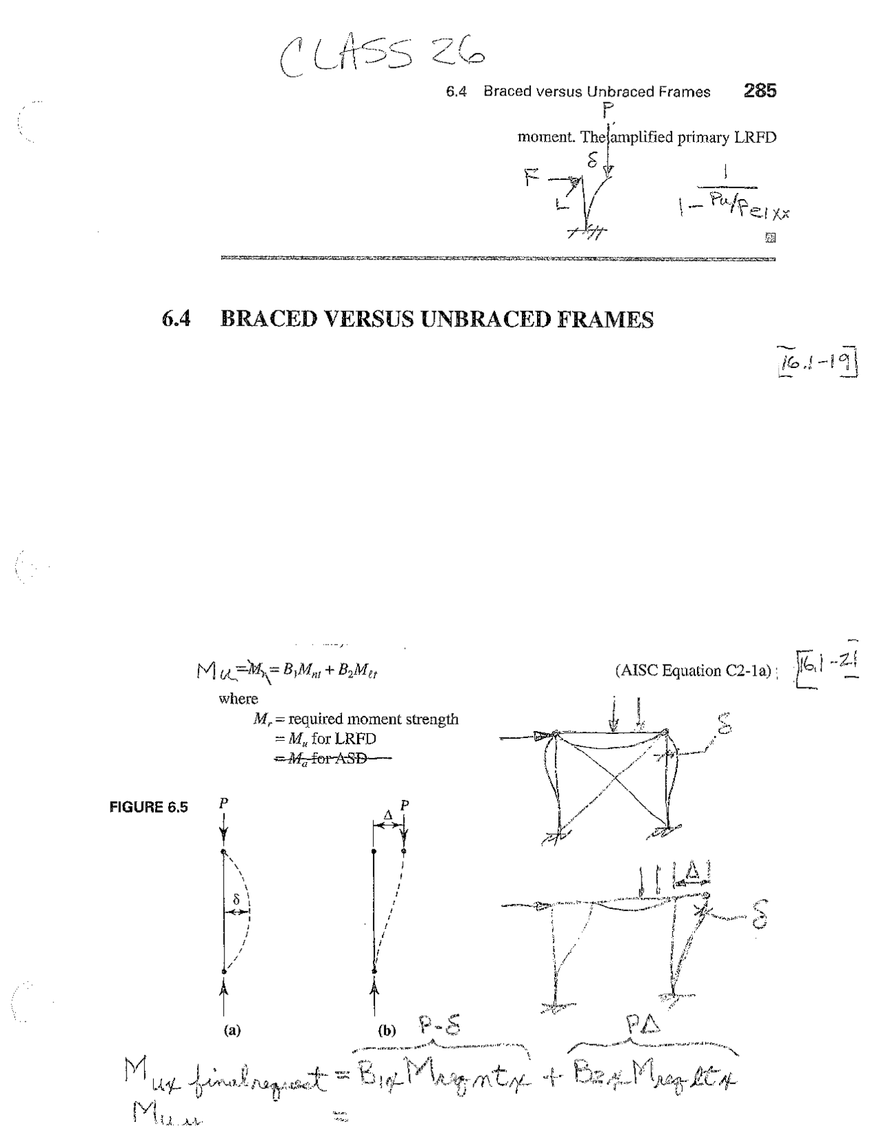 Braced Versus Unbraced Frames - Examples with Resolution | CVEN 446 ...