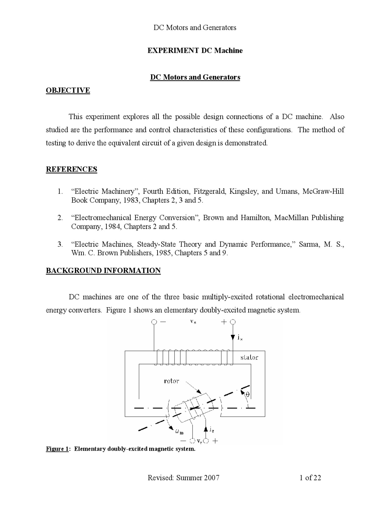 Dc Motors And Generators Lecture Slides Ece 3354 Docsity