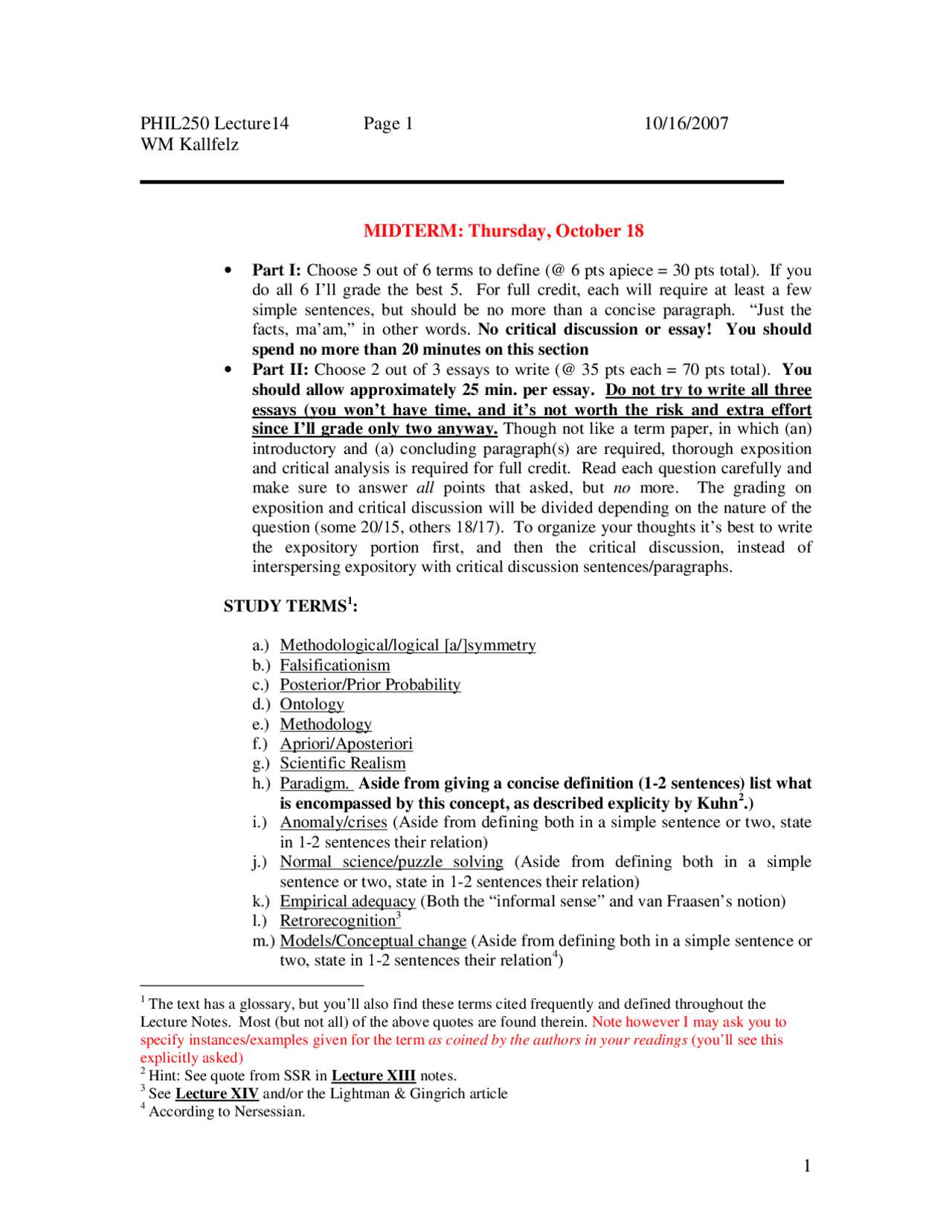 Midterm Exam Philosophy And Mathematics Phil 250 Docsity