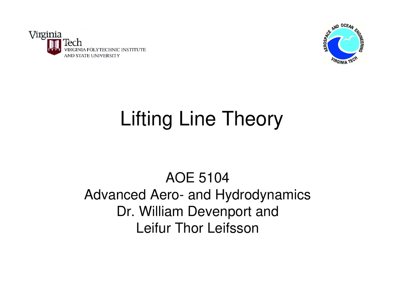 Advanced Aero and Hydrodynamics: Lifting Line Theory for Unswept Wings ...