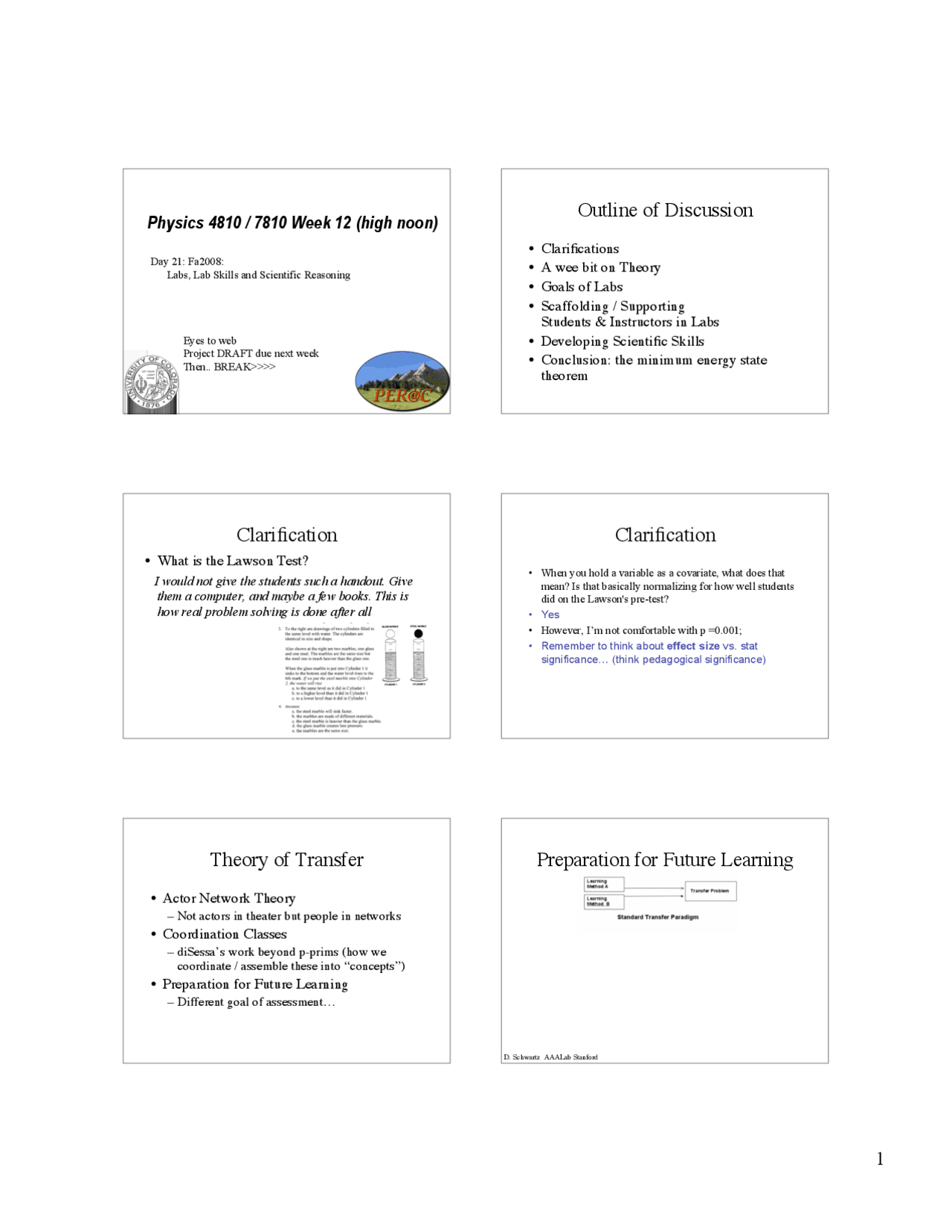 Lecture Slides for Lab, Lab Skills and Scientific Reasoning | PHYS 4810 - Docsity