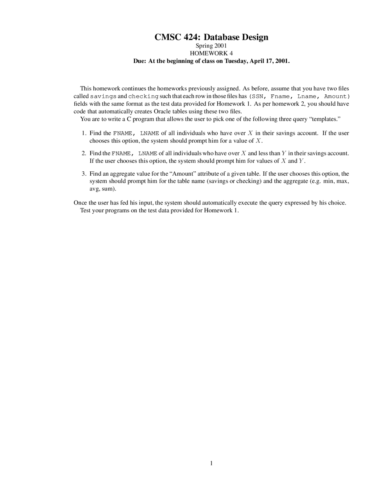 Assignment 4 Database Design Cmsc 424 Assignments Principios De