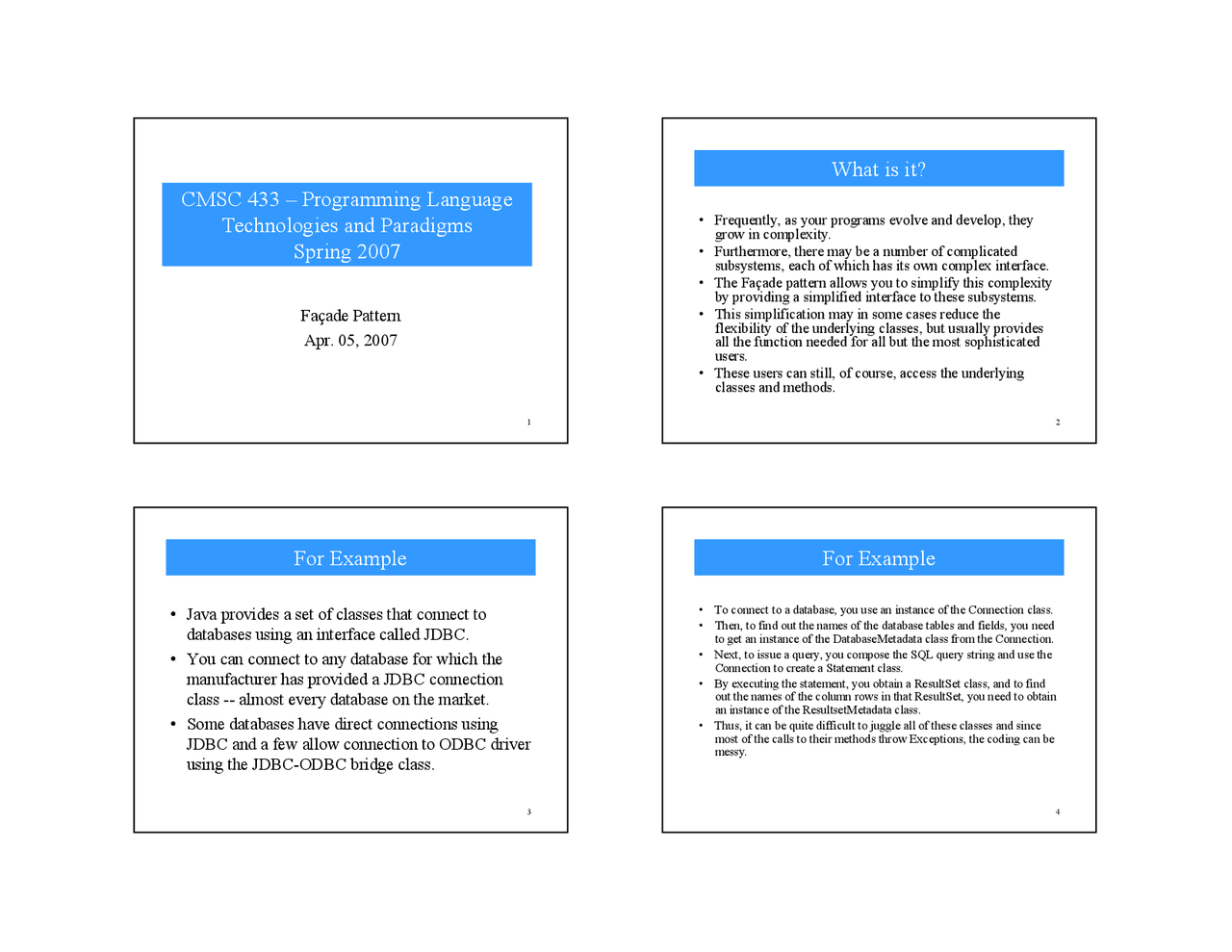 Programming Language Technologies And Paradigms Lecture Slides Cmsc 7660