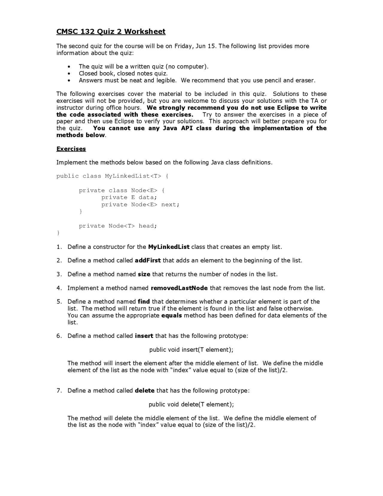 Worksheet For Quiz 2 Object Oriented Programming I Cmsc 132 Docsity 2095