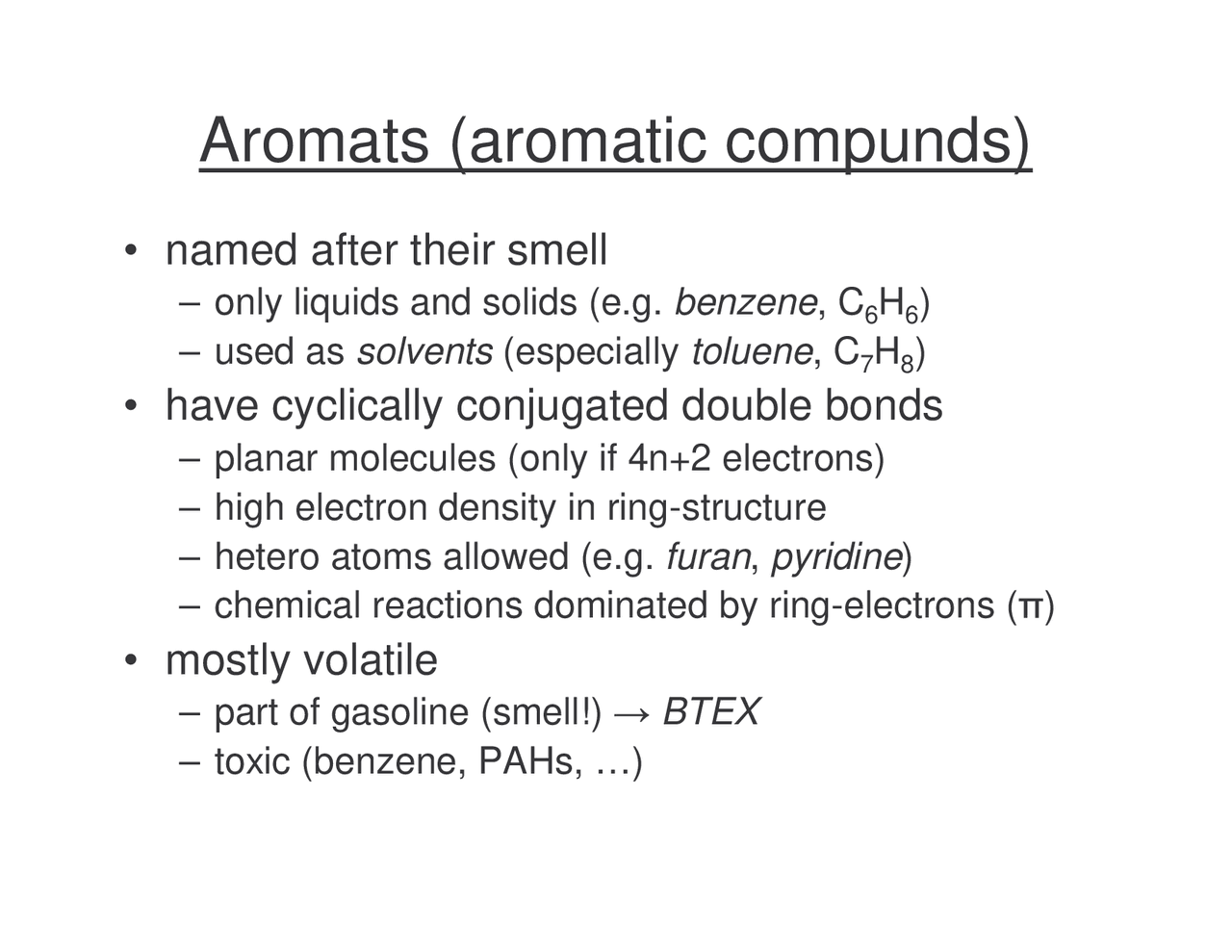 Aromatic Compounds Planetary Atmospheres Atmo 689 Docsity
