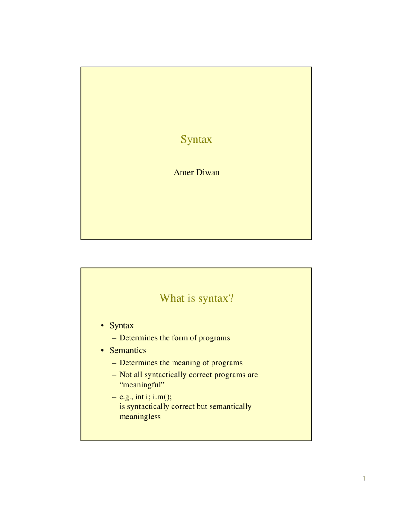Lecture Slides On Syntax Compiler Construction Csci 4555 Docsity