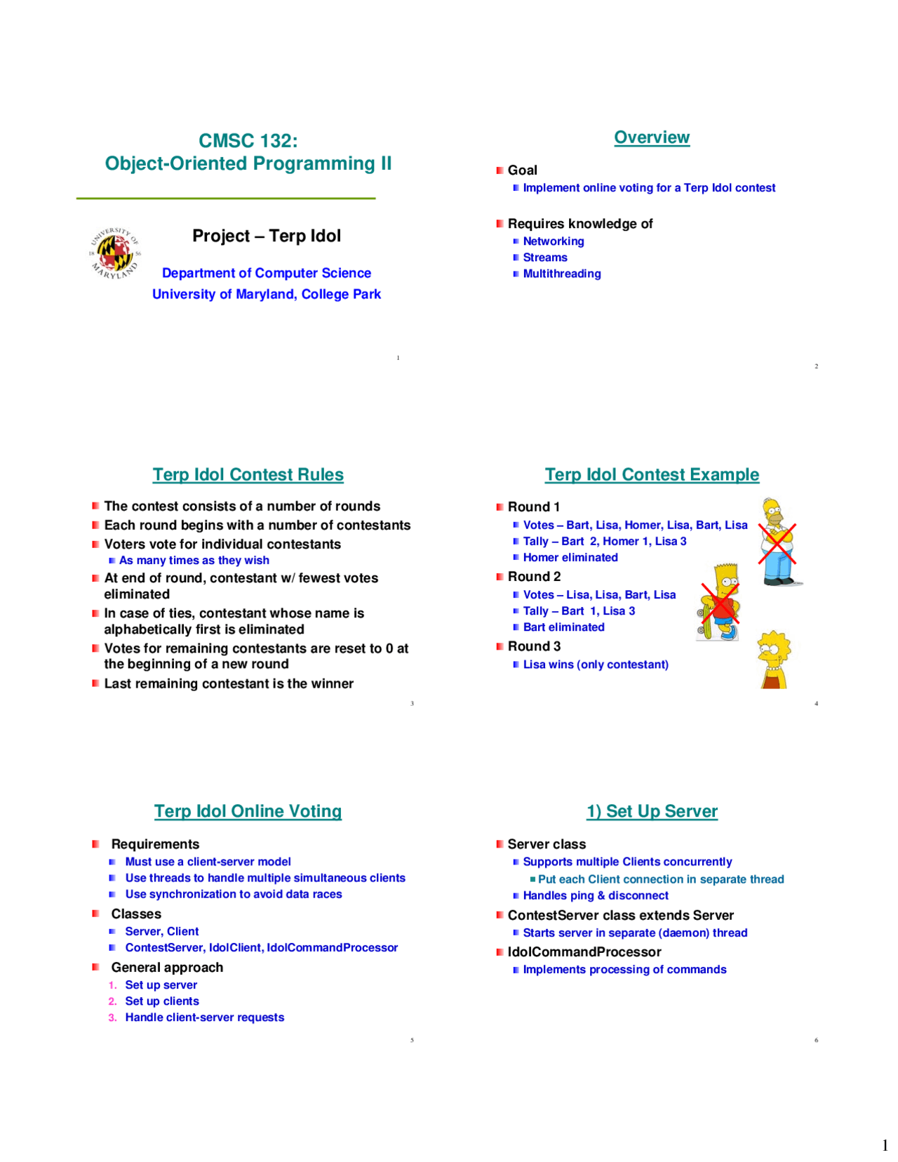 Project Terp Idol Objected Oriented Program Ii Notes Cmsc 132 Docsity