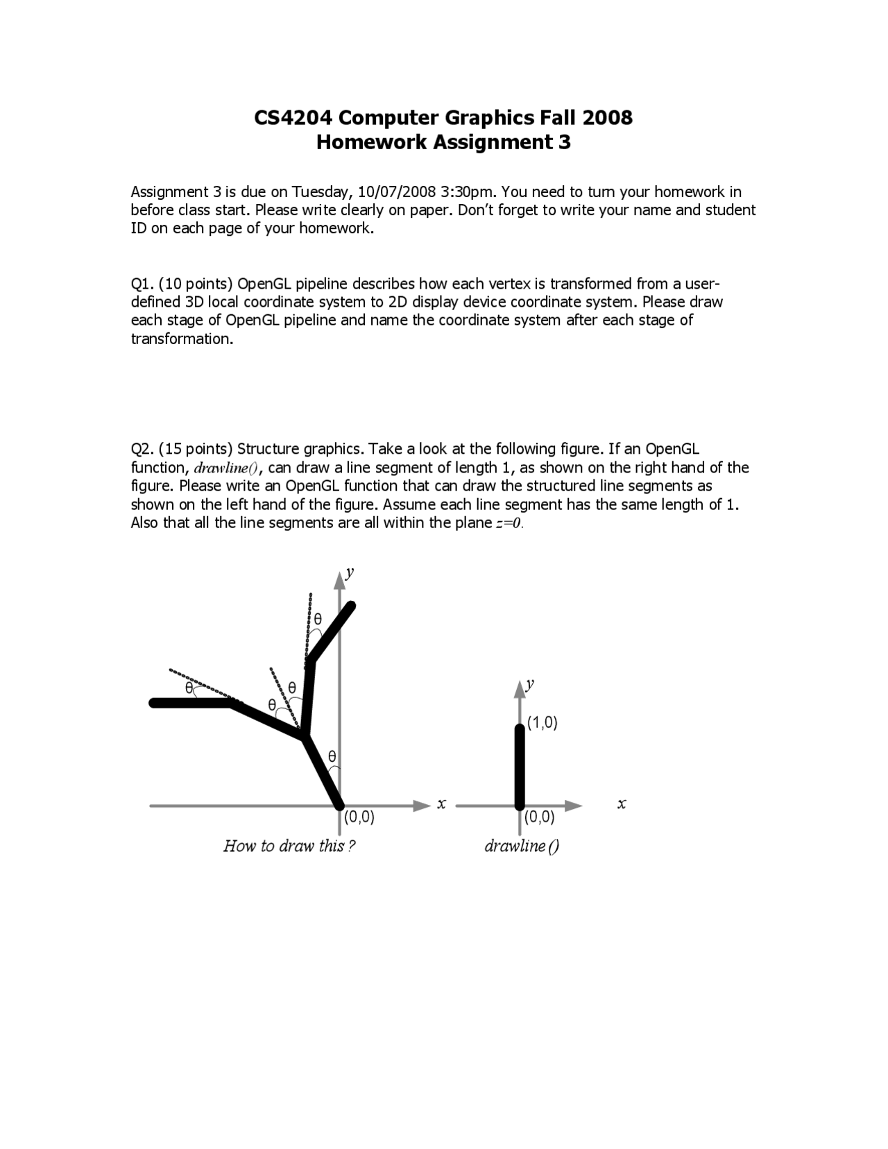 Homework Assignment 3 For Computer Graphics Cs 4204 Docsity