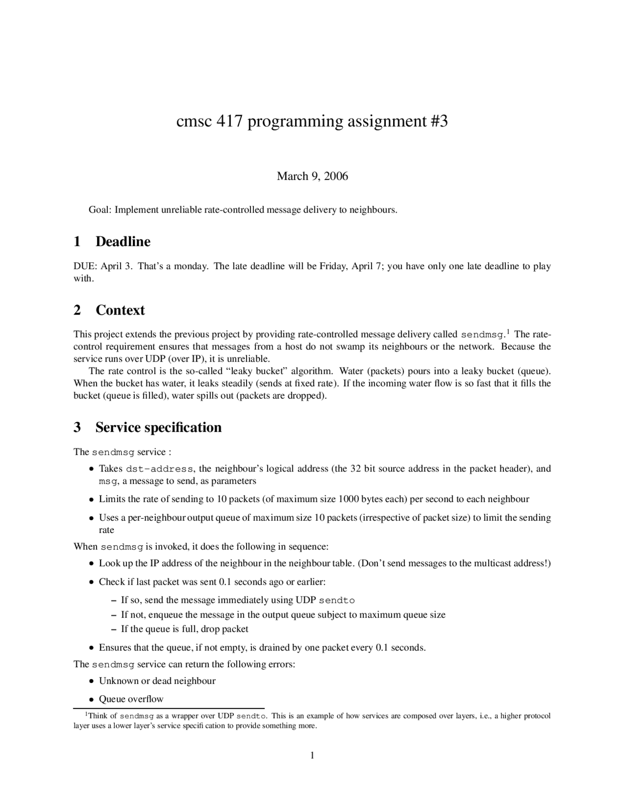 Computer Networks Programming Assignment 3 Cmsc 417 Docsity 3961