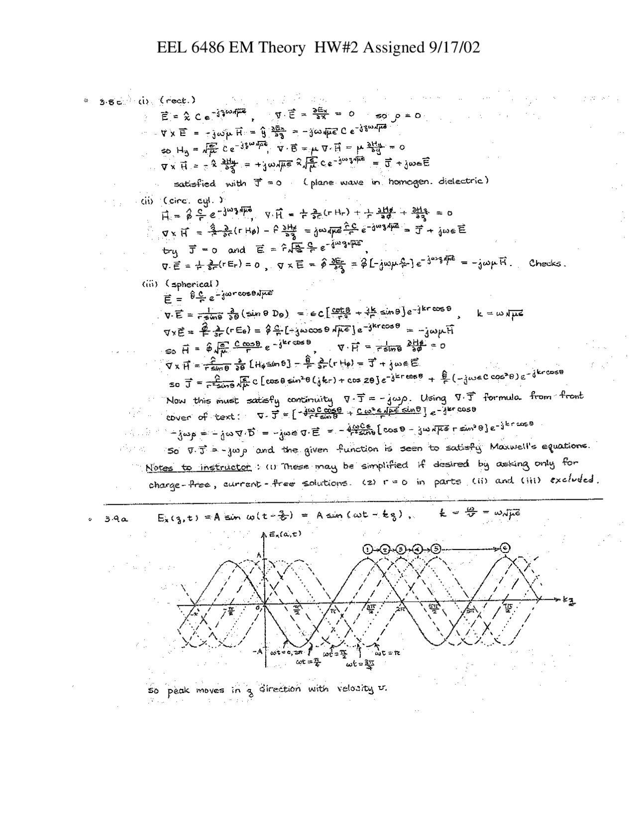 Homework 2 With Answers Electromagnetic Field Theory Eel 6486c
