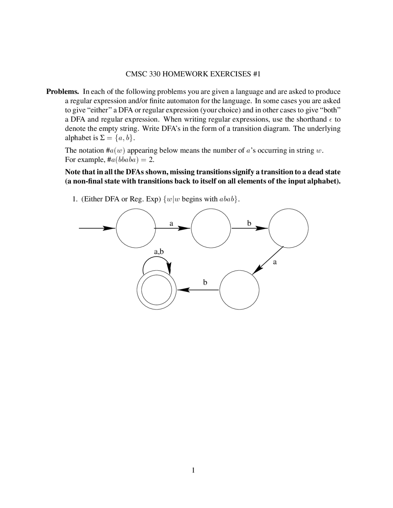Homework Exercise 1 Organization Program Language Cmsc 330 Docsity