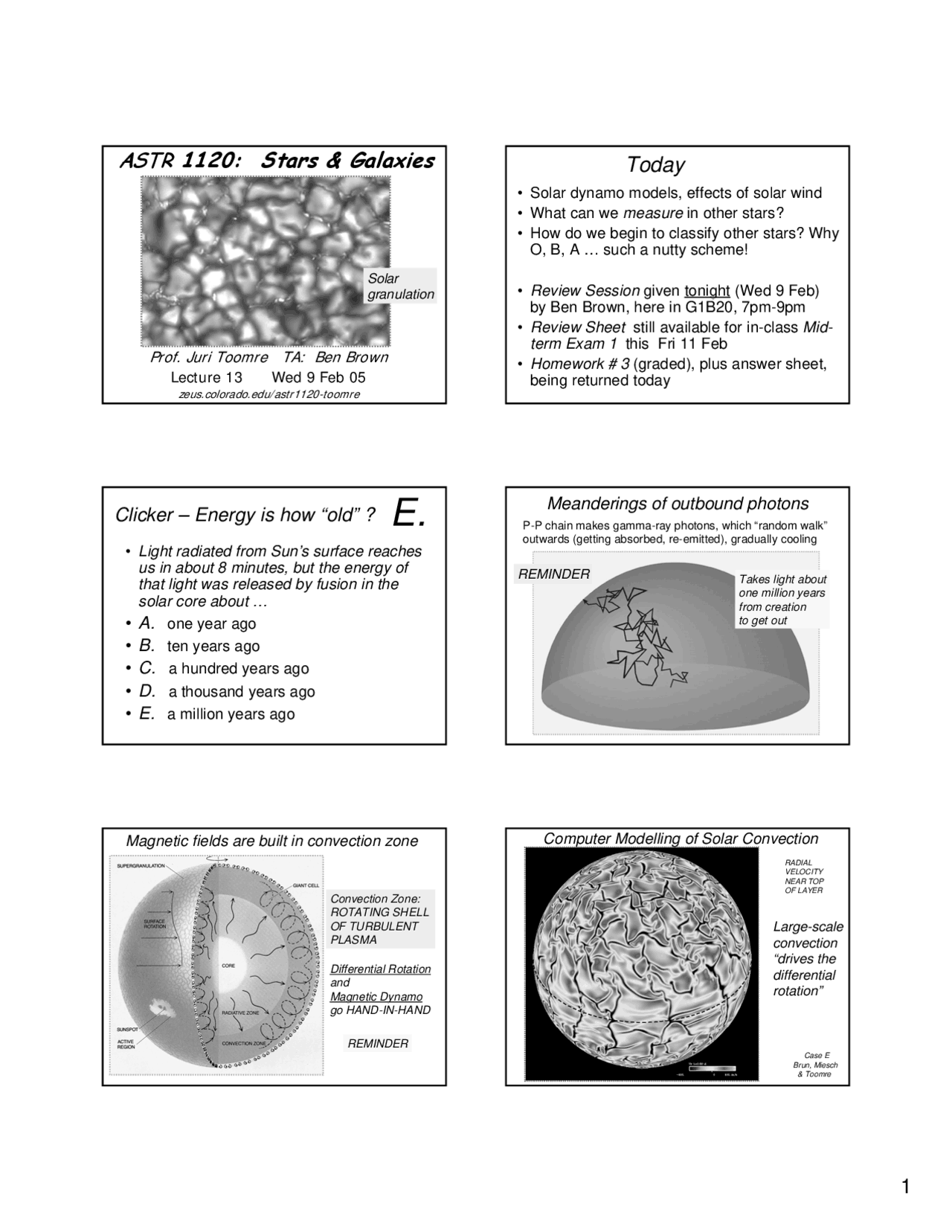 Solar Dynamo Models, Effect of Solar Wind - Lecture Slides | ASTR 1120 - Docsity