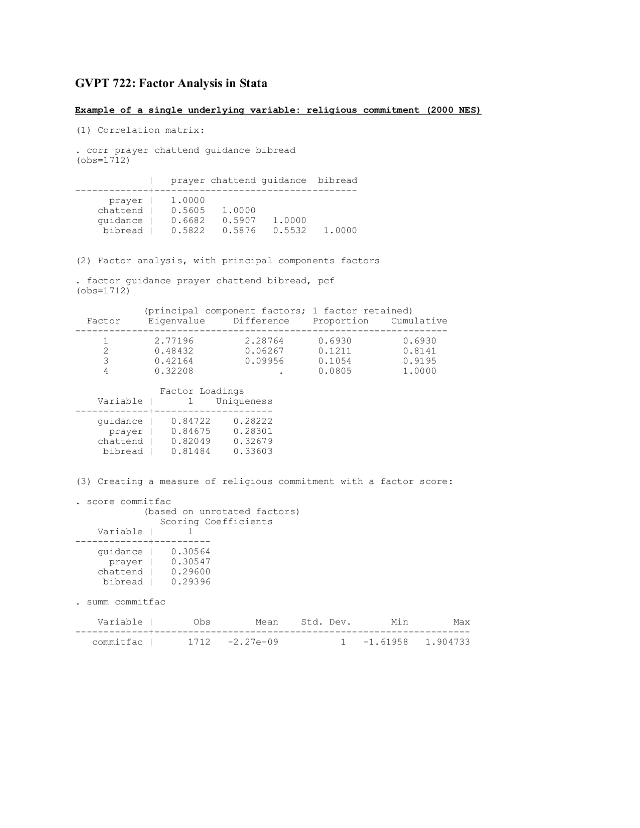 Factor Analysis In Statistics Advanced Quantitative Methods Gvpt