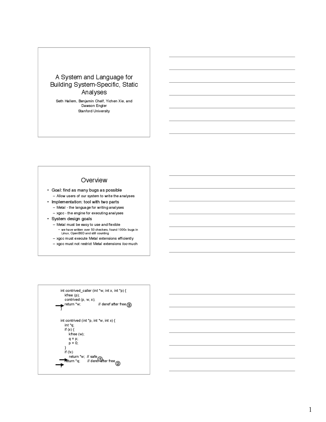 A System And Language For Building System Specific Static Analyses