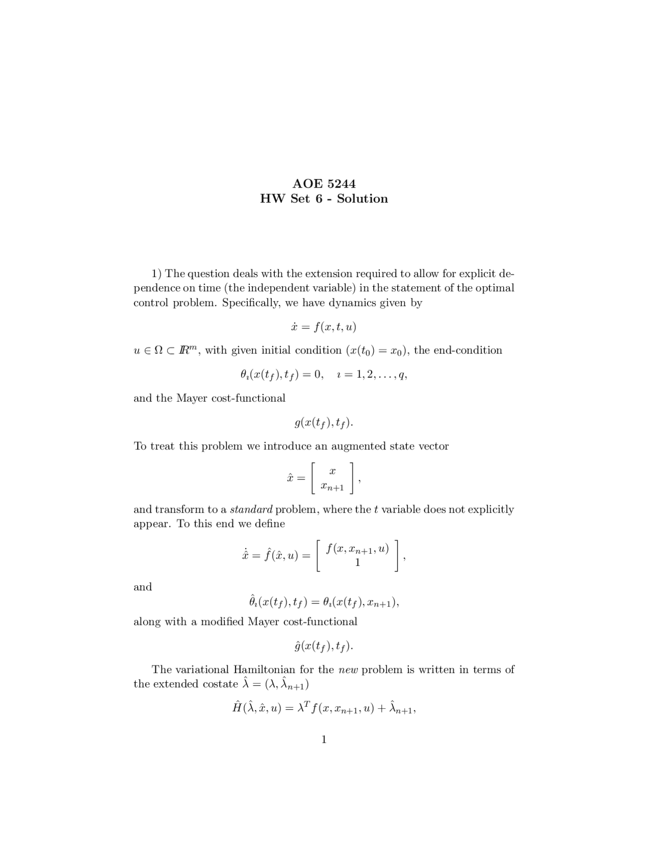 Problem Set 6 Solutions Optimization Techniques Aoe 5244 Docsity