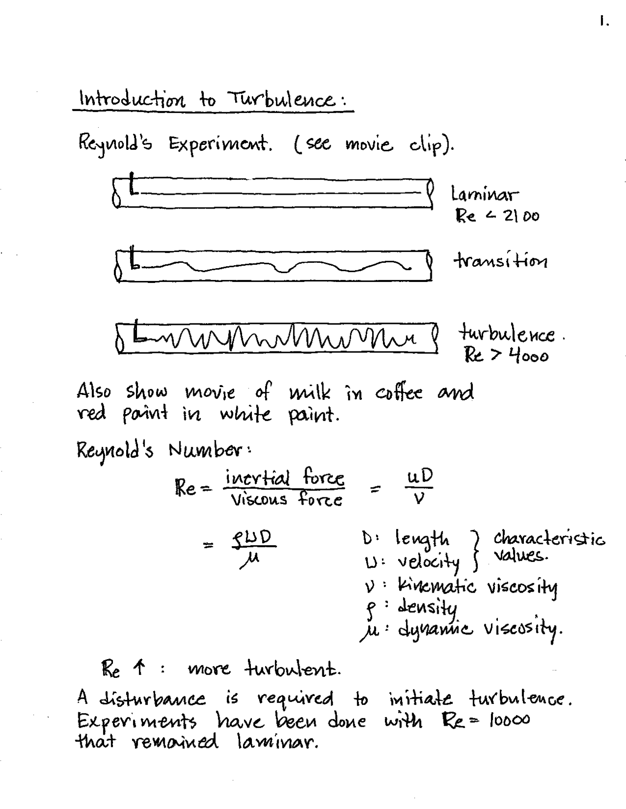 Introduction To Turbulence Handwritten Notes Cven 489 Docsity