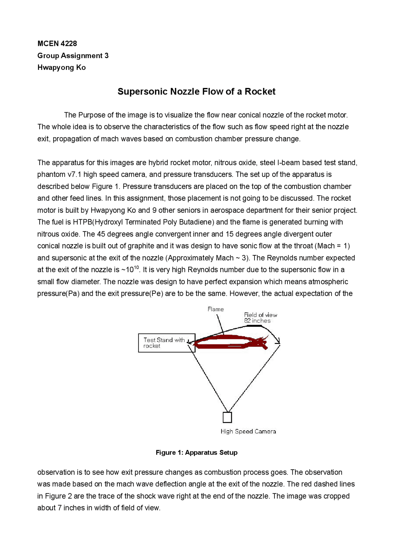 Supersonic Nozzle Flow of a Rocket - Assignment 3 | MCEN 4228 - Docsity