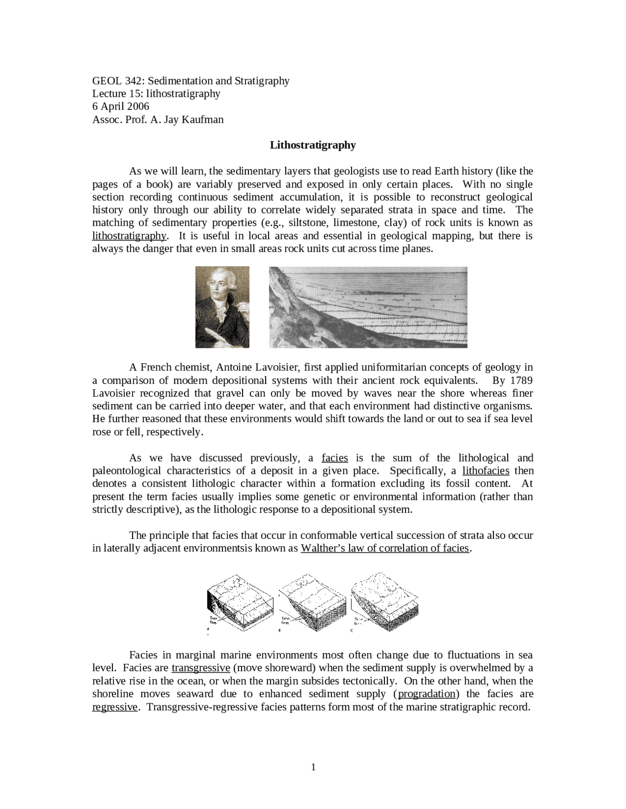 Notes On Lithostratigraphy Sedimentation And Stratigraphy Geol 342