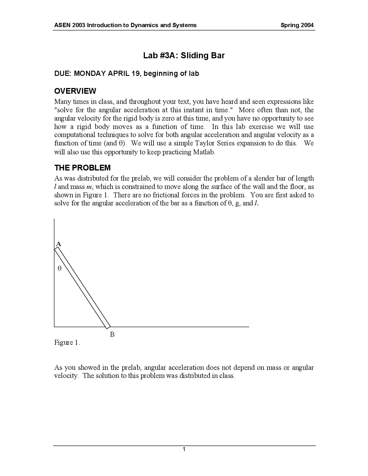 Sliding Bar Aerospace 3 Introduction To Dynamics And Systems Asen