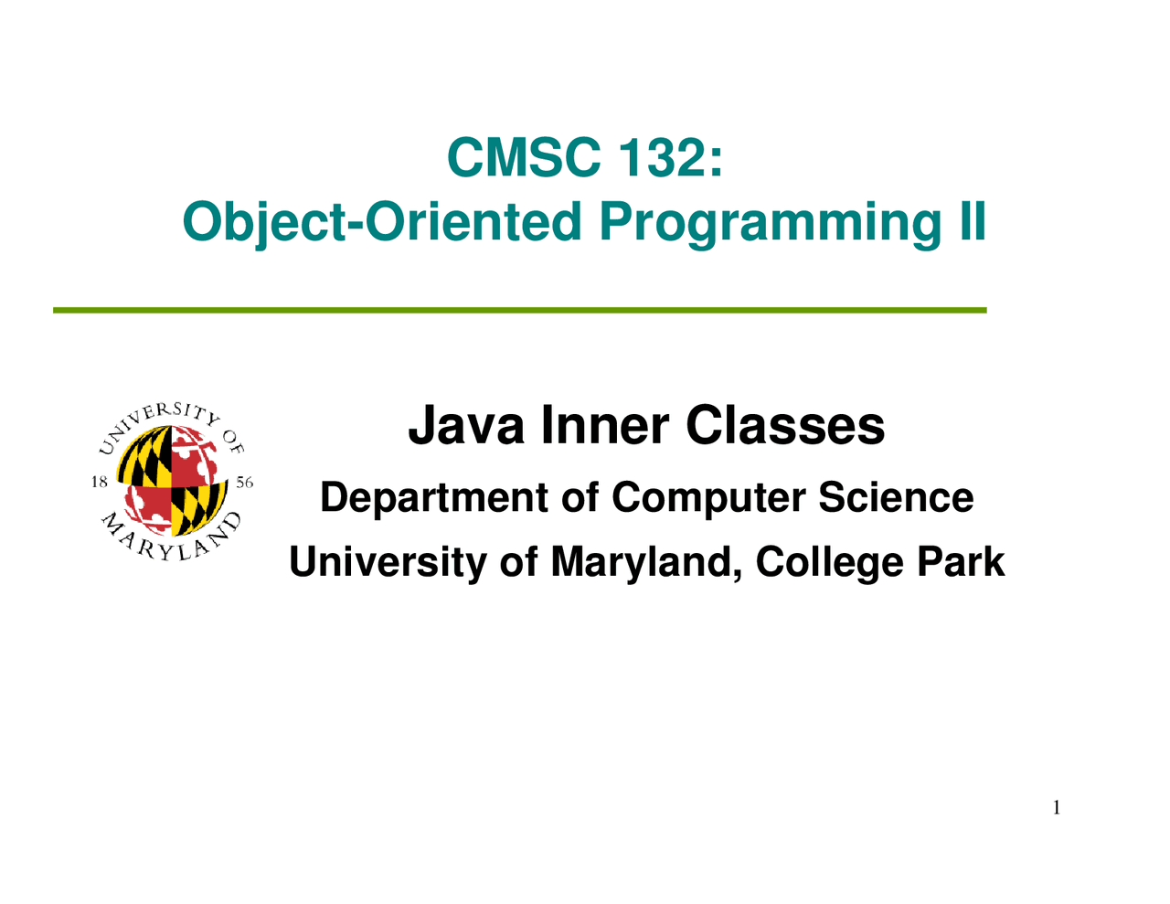An Introduction To Java In Object Oriented Programming Ll Cmsc 132