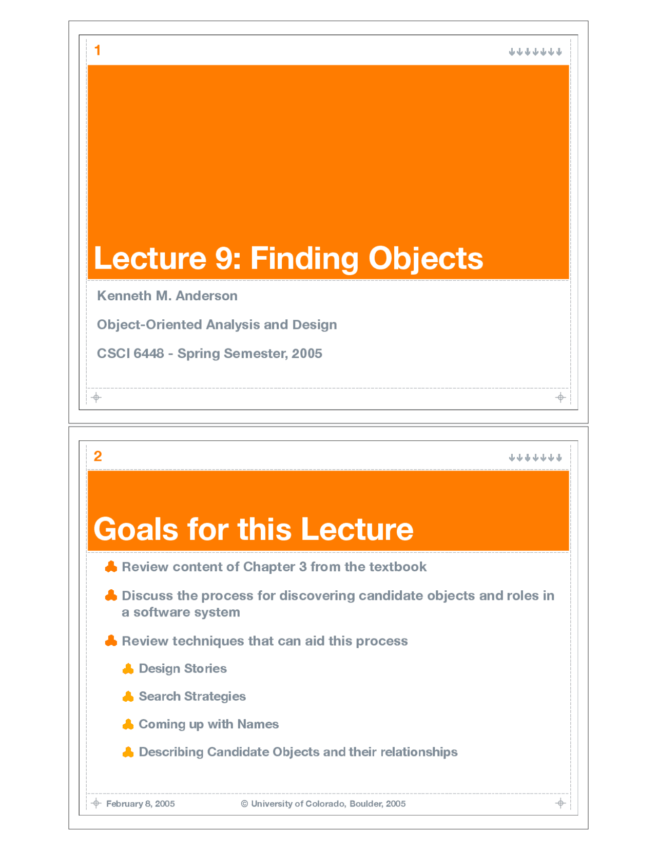 Slides On Finding Objects Object Oriented Analysis And Design Csci