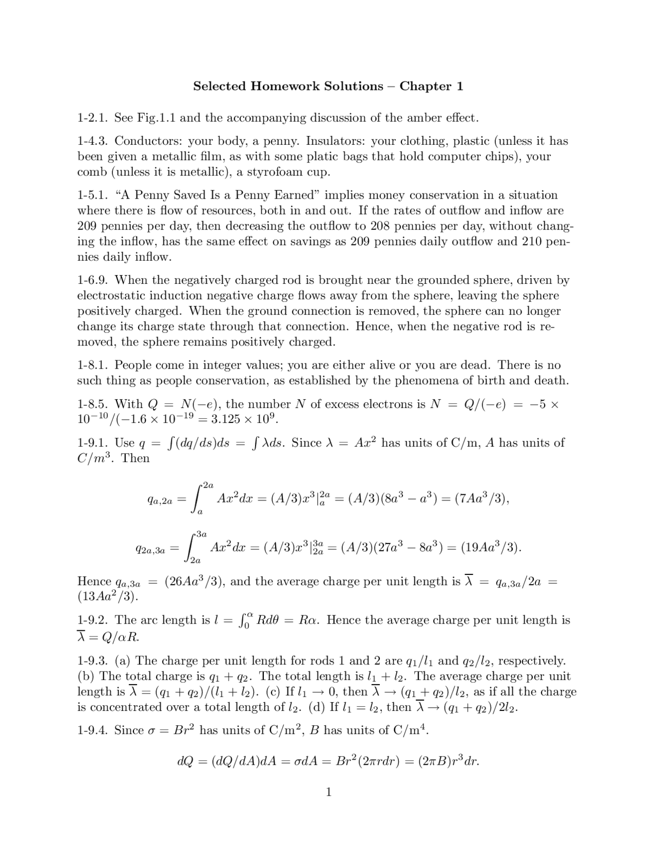 Electricity And Optics Homework With Solutions Phys 208 Docsity