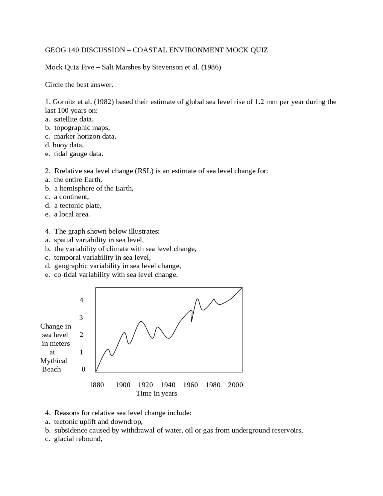 10 Questions In Natural Disasters Quiz 5 Geog 140 Docsity