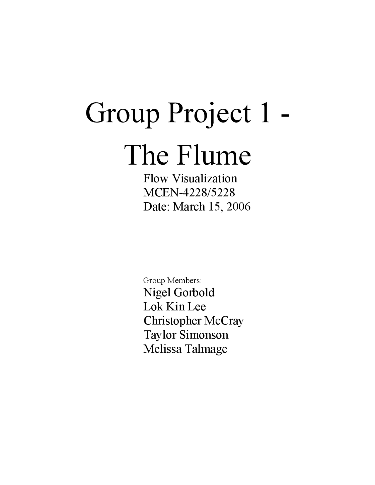 The Flame Flow Visualization Group Project I Mcen 4228 Docsity