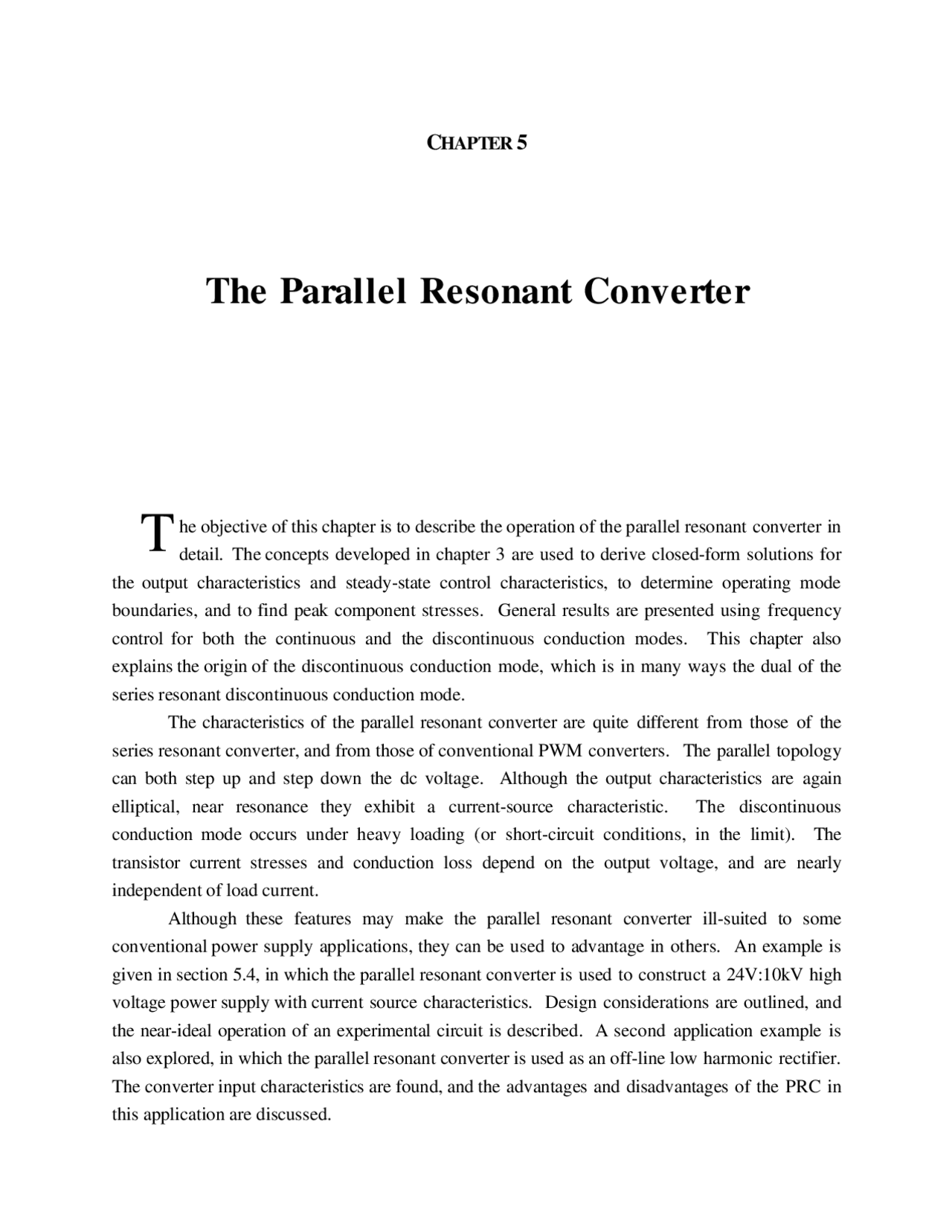 The Parallel Resonant Converter Lecture Notes Ecen 5817 Docsity