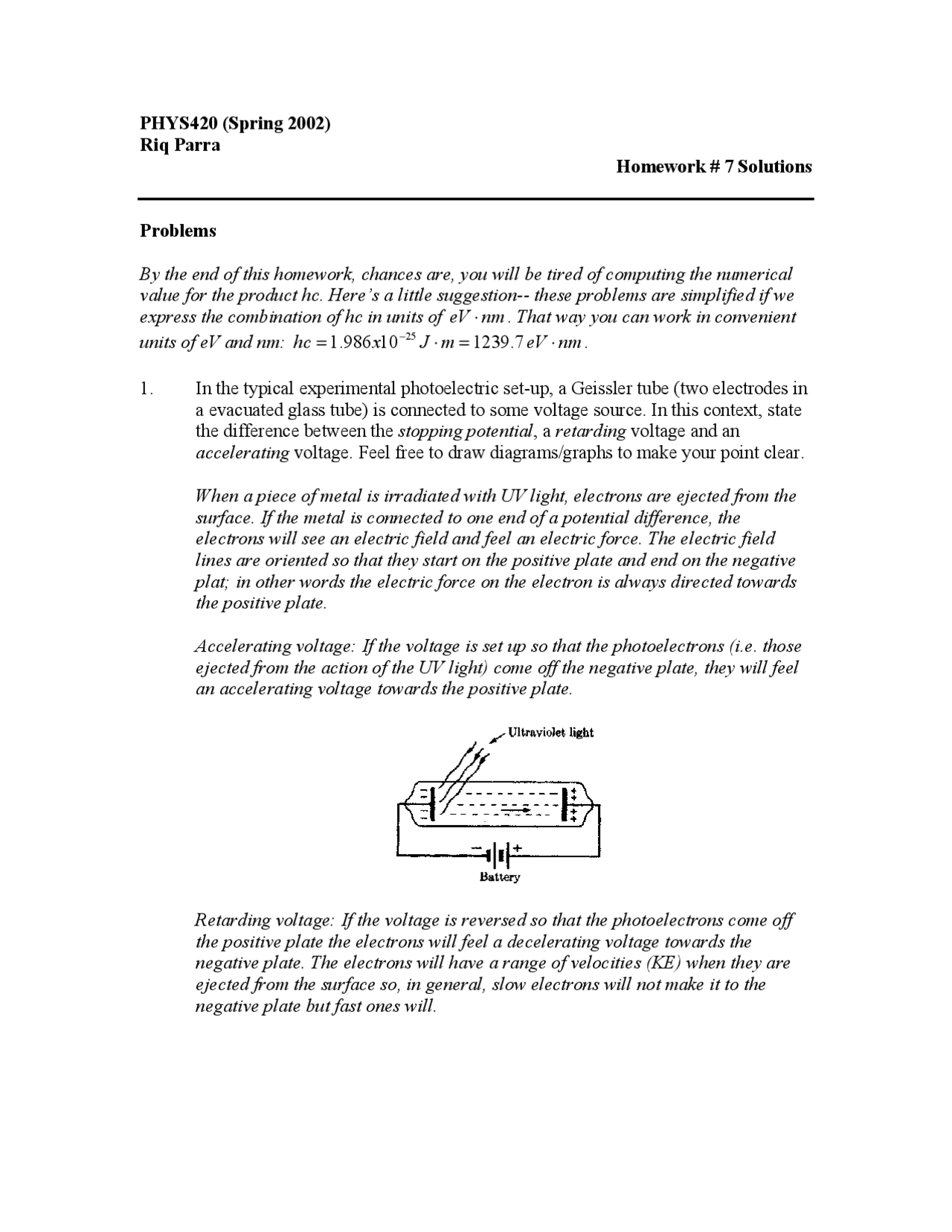 Assignment 7 With Solution Key Principles Modern Physics Phys 420