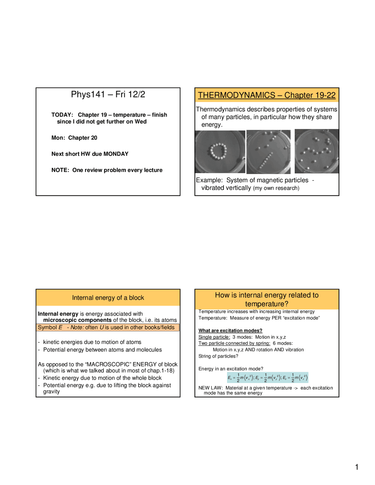 Thermodynamics Principles Of Physics Phys 141 Docsity