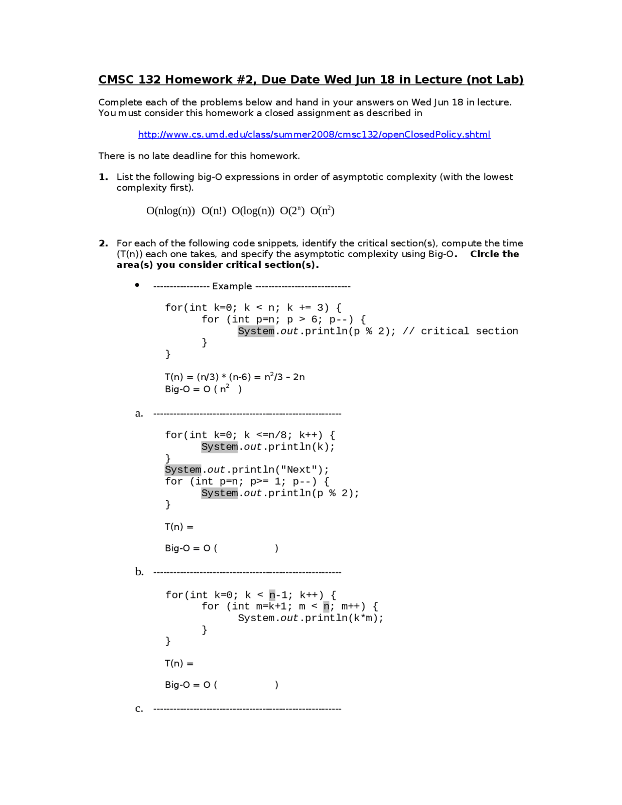 Homework 2 Object Oriented Programming Ii Cmsc 132 Docsity 4883