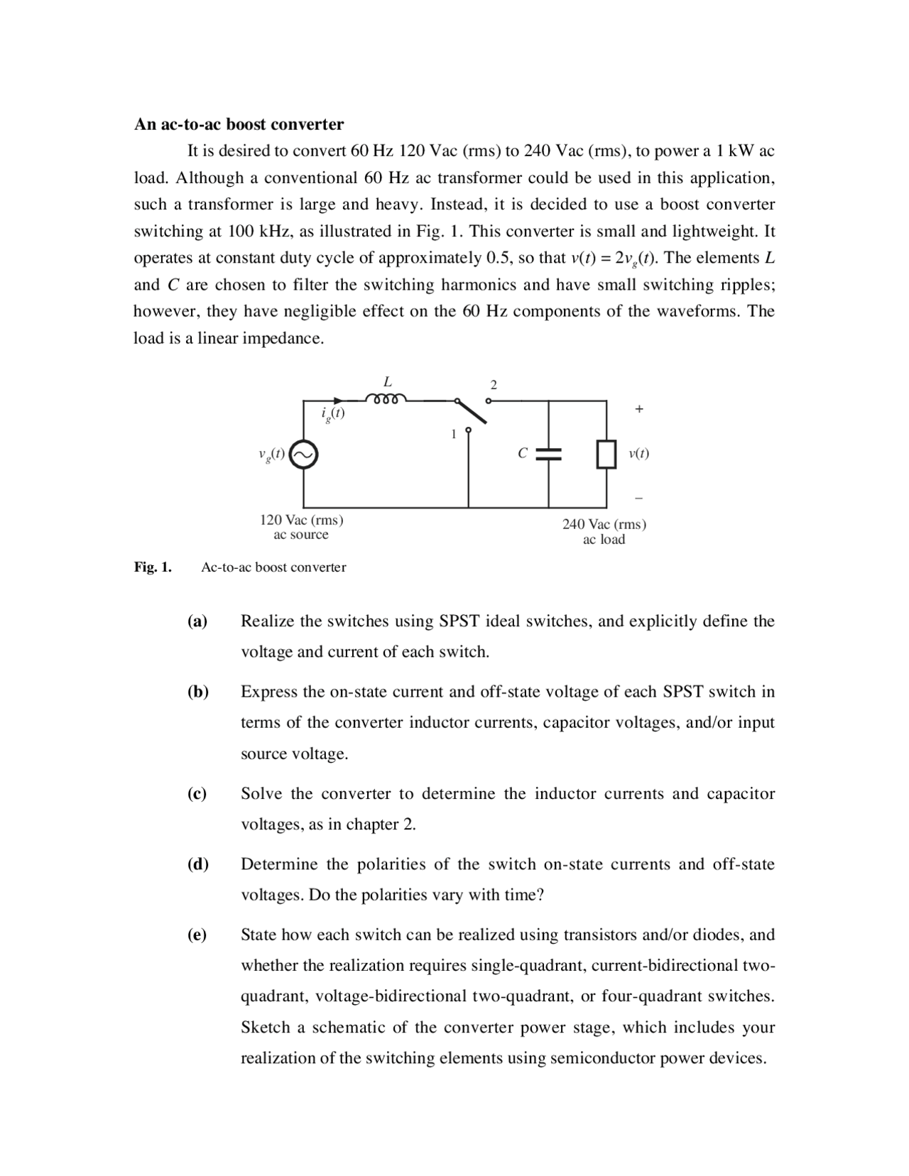 An Ac To Ac Boost Converter Introduction To Power Electronics Ecen