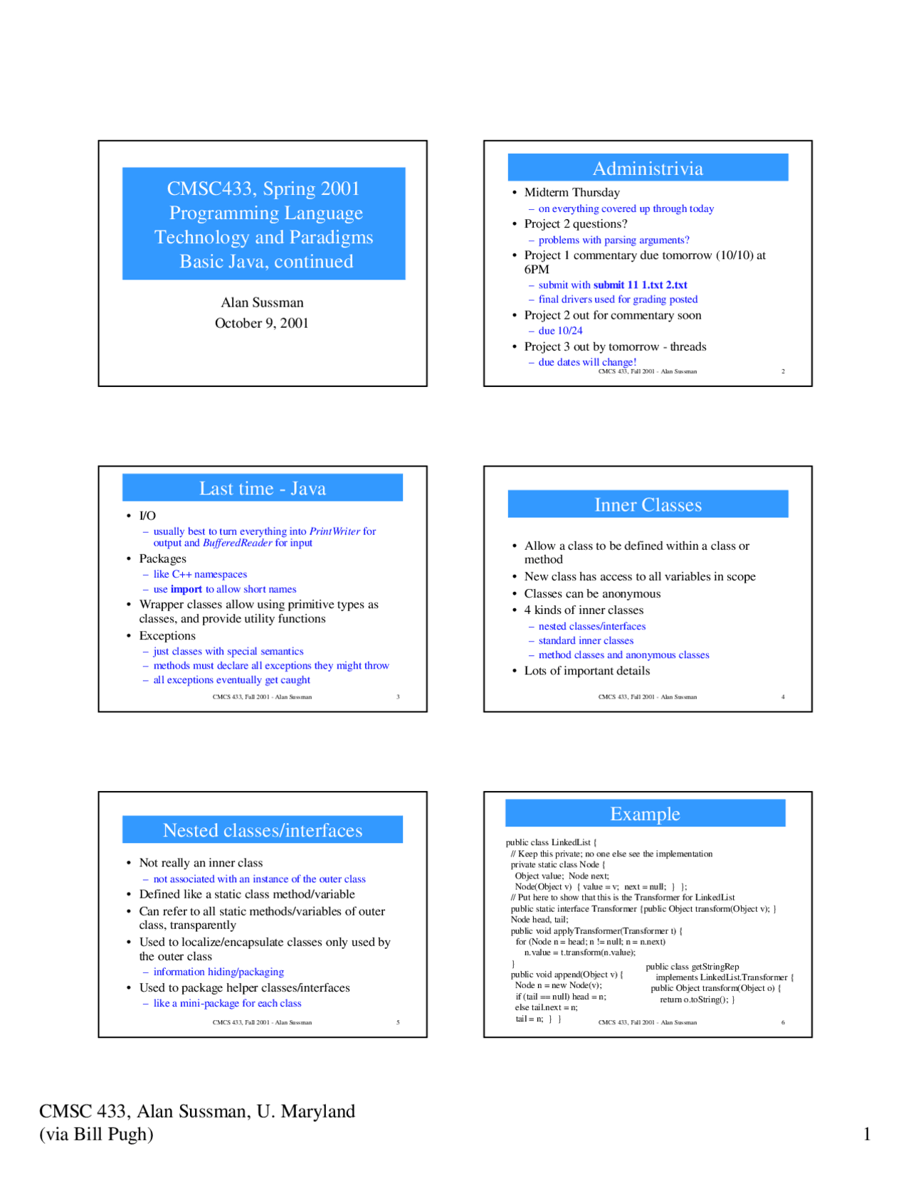 Class Notes Programming Language Technology And Paradigms Cmsc 433 5583
