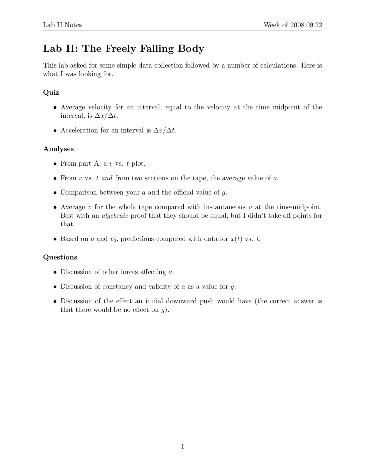 The Freely Falling Body Lab 2 PHYS 141 Docsity the-freely-falling-body-lab-2-phys-141-docsity