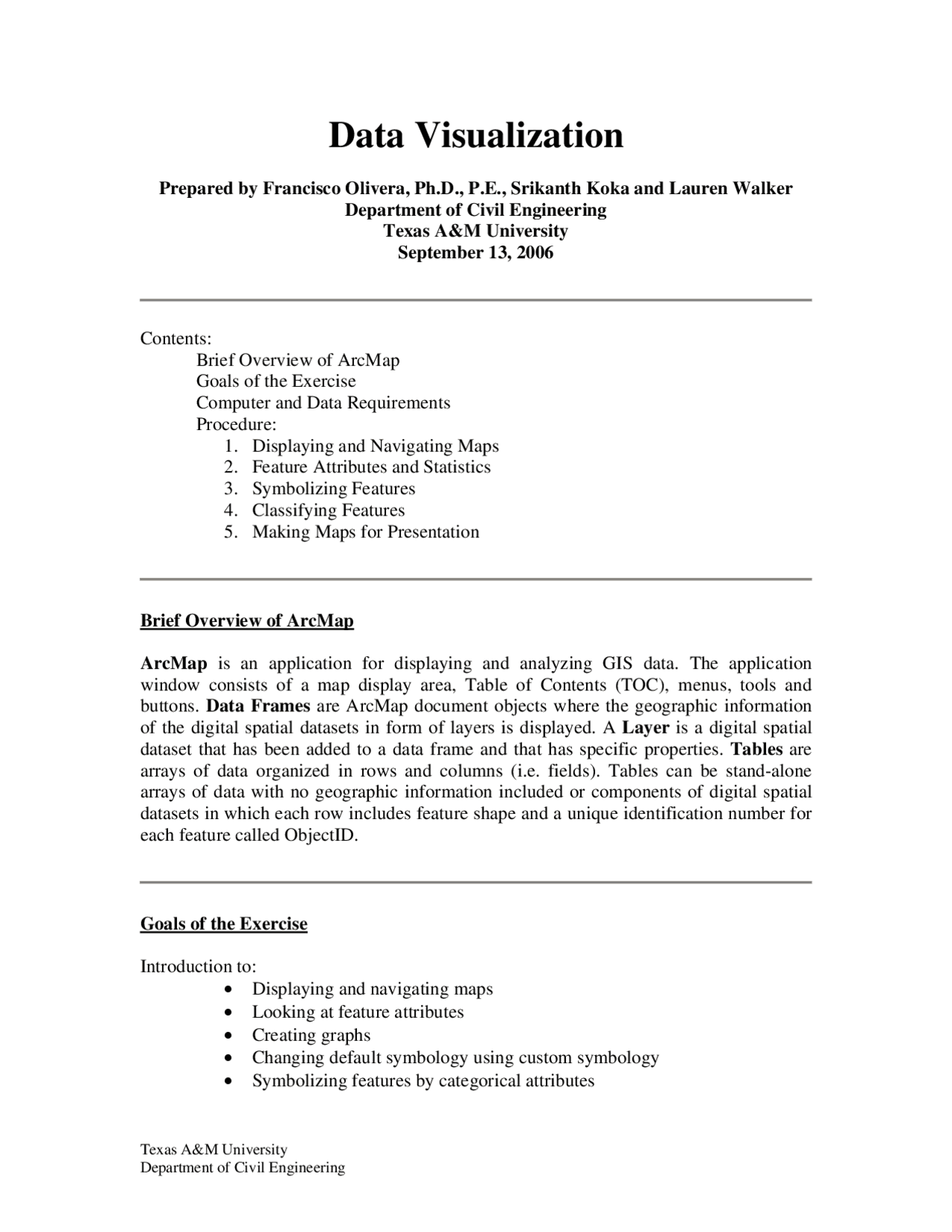 Data Visualization Geomatics For Civil Engineering Cven 423 Docsity
