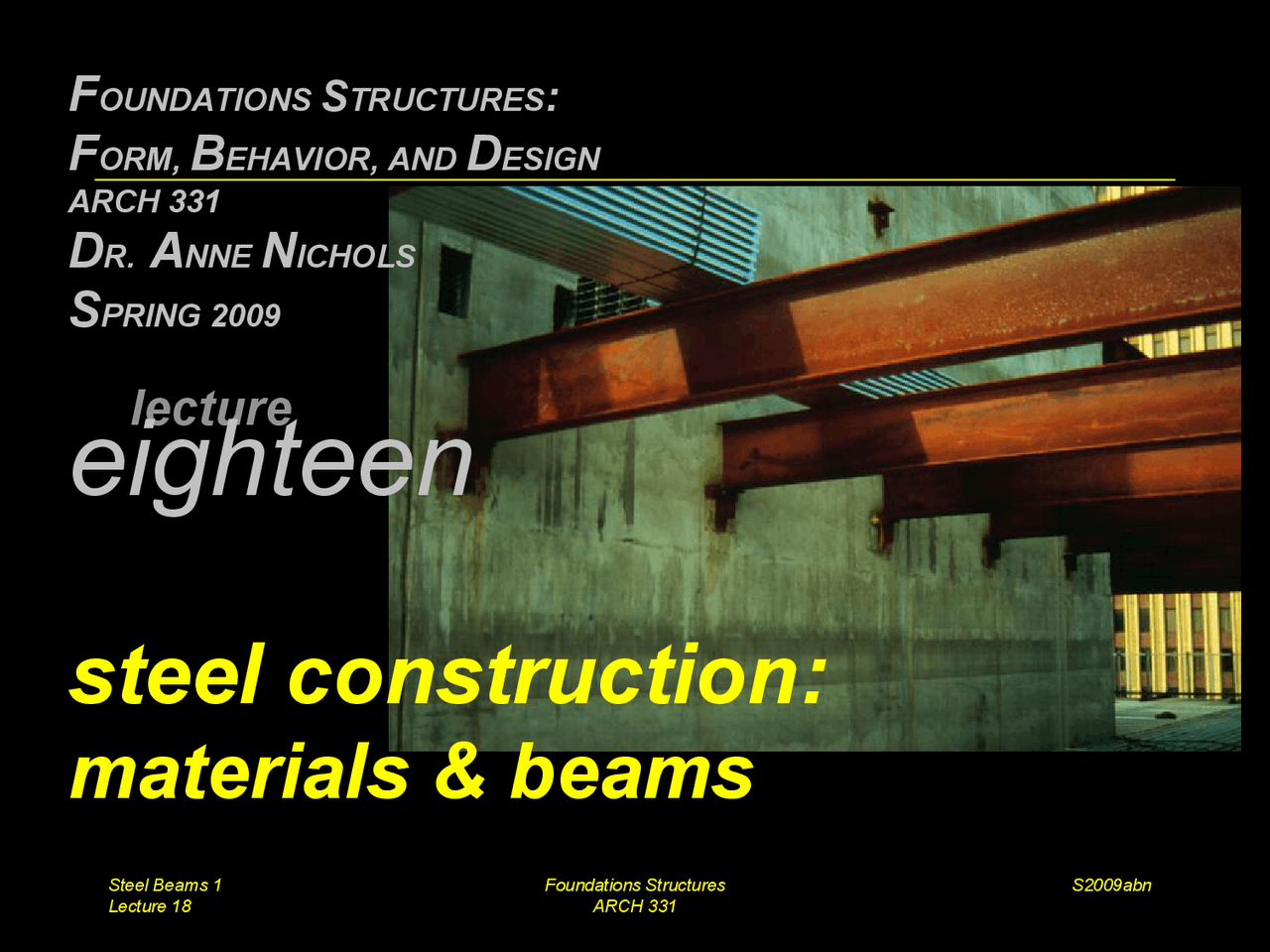 Steel Co, Materials and Beam | Architecture Structures | ARCH 331 - Docsity