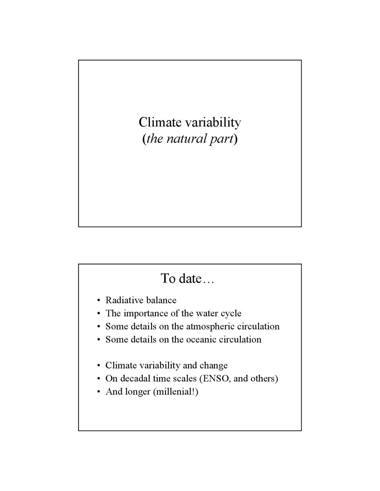 Climate Variability Slides Principles Of Climate Atoc 3600 Docsity