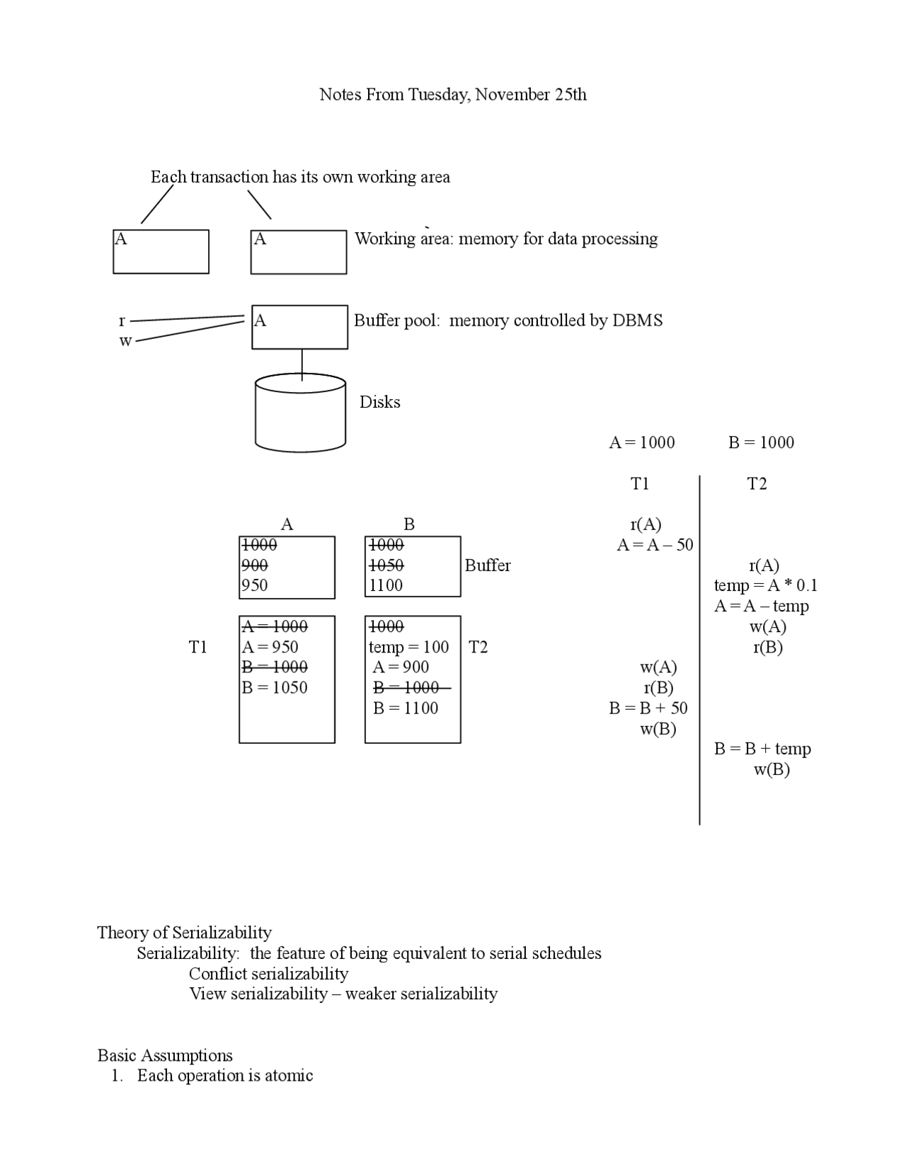 Theory of Serializability - Database Systems | EEL 4852C - Docsity