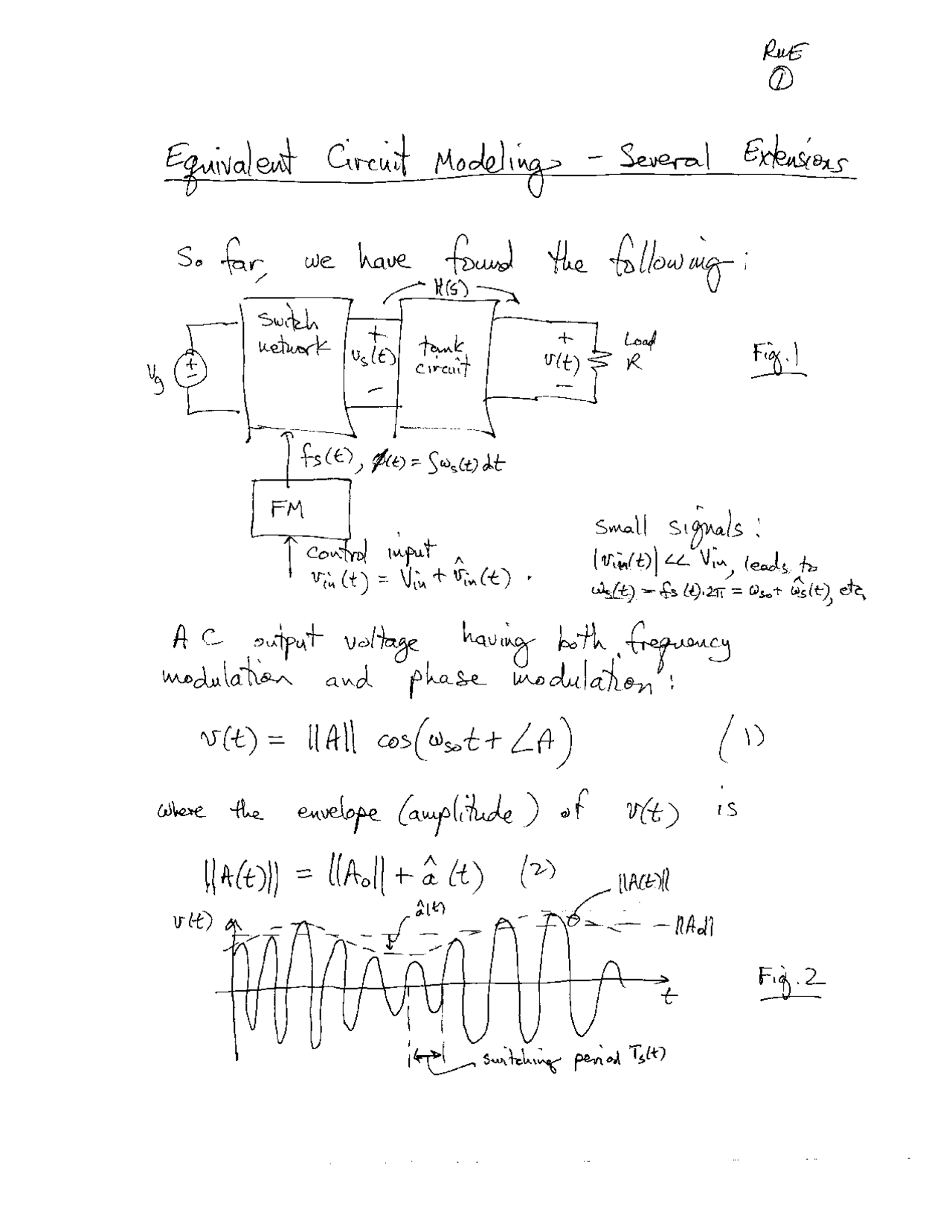 Handwritten Notes On Equivalent Circuit Modeling Several Extension