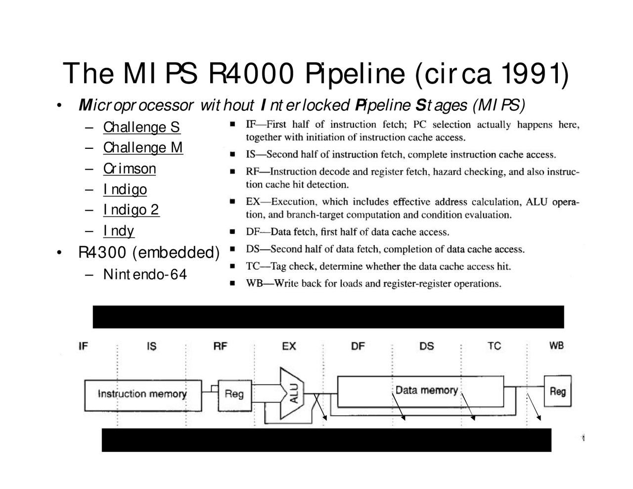 The MIPS R4000 Pipeline - Lecture Notes | CS 5504 - Docsity