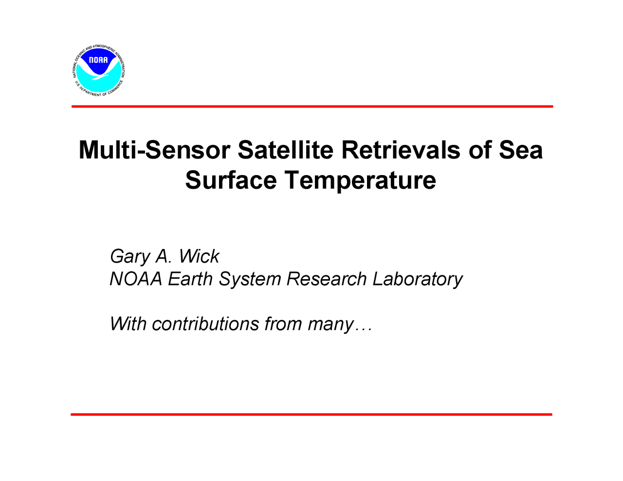 Multi Sensor Satellite Retrievals Of Sea Surface Temperature Slides