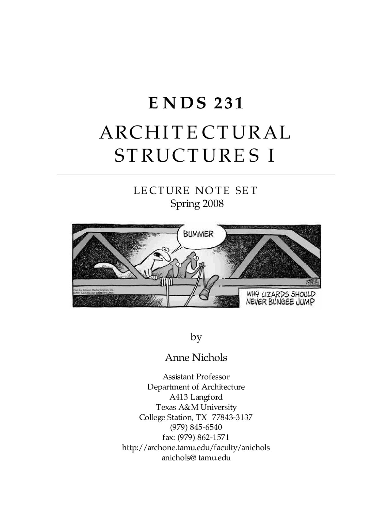 Notes On Architectural Structures I Ends 231 Docsity
