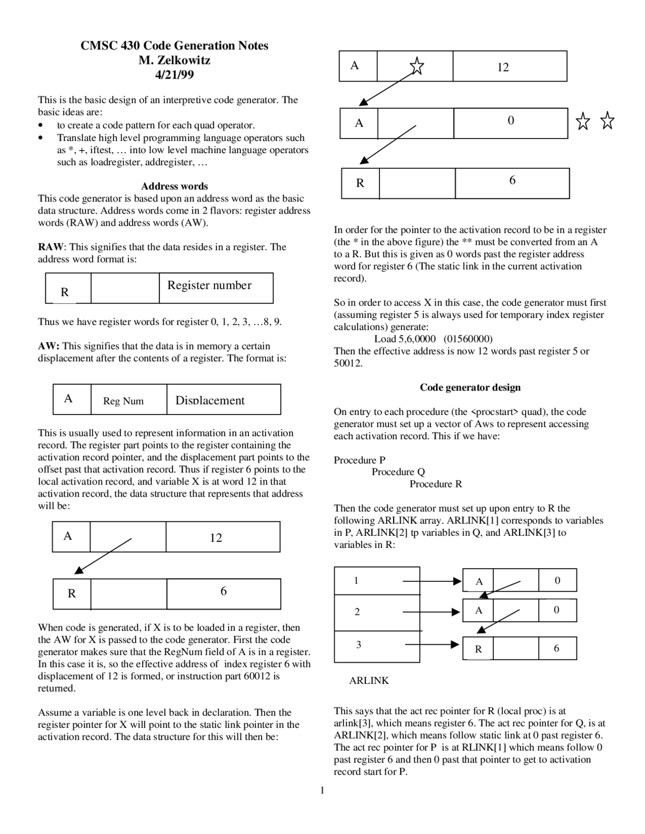 Code Generation Notes Introduction To Compilers Cmsc 430 Docsity 1758