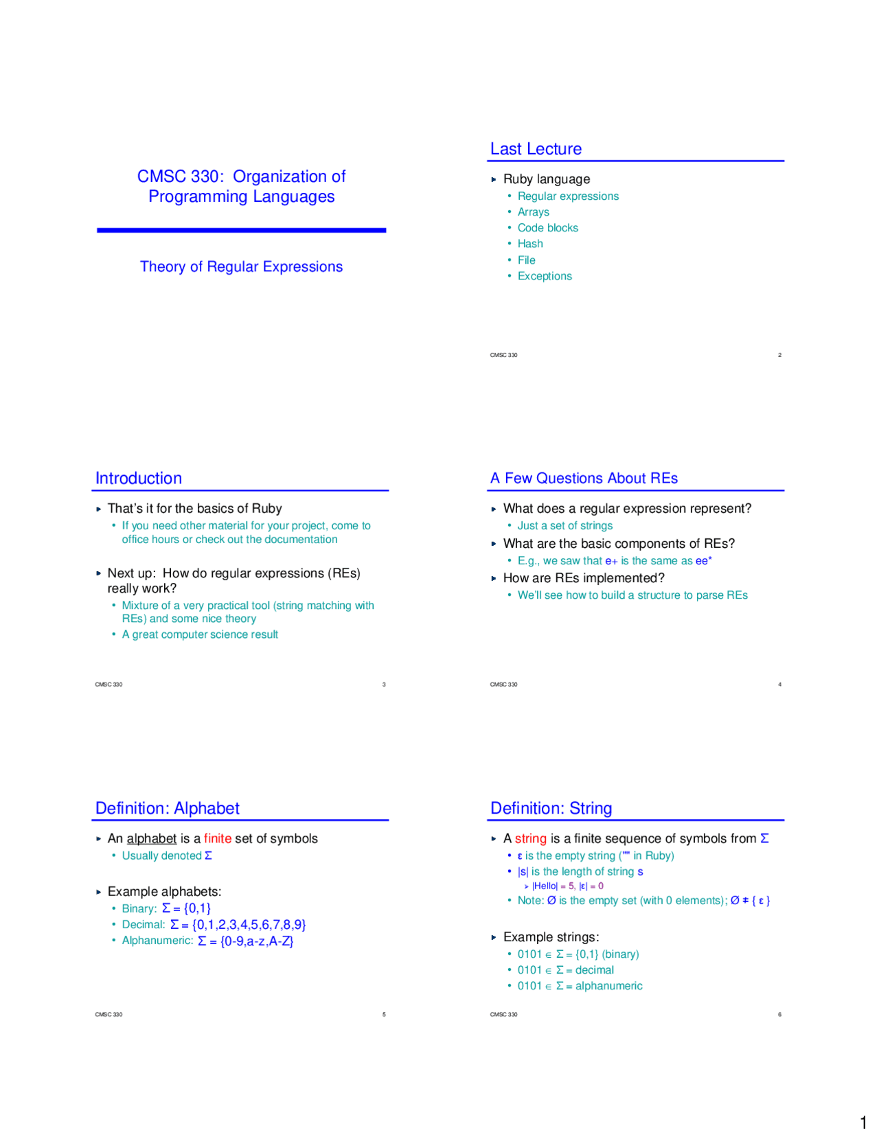 Introduction To Organization Of Programming Language Cmsc 330 Docsity