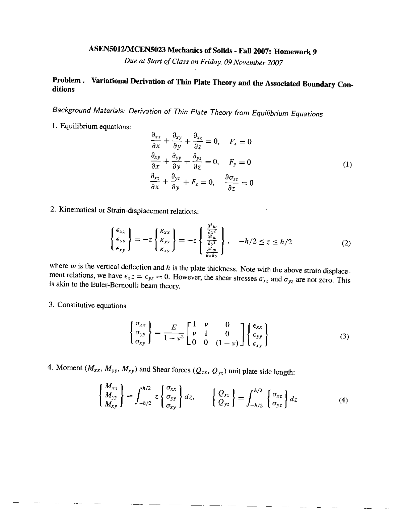 Variational Derivation Of Thin Plate Theory And The Associated Boundary