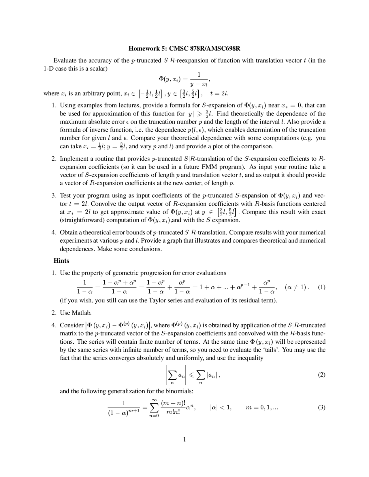 Homework 5 With Hints Advanced Number Methamphetamine Cmsc 878r Docsity