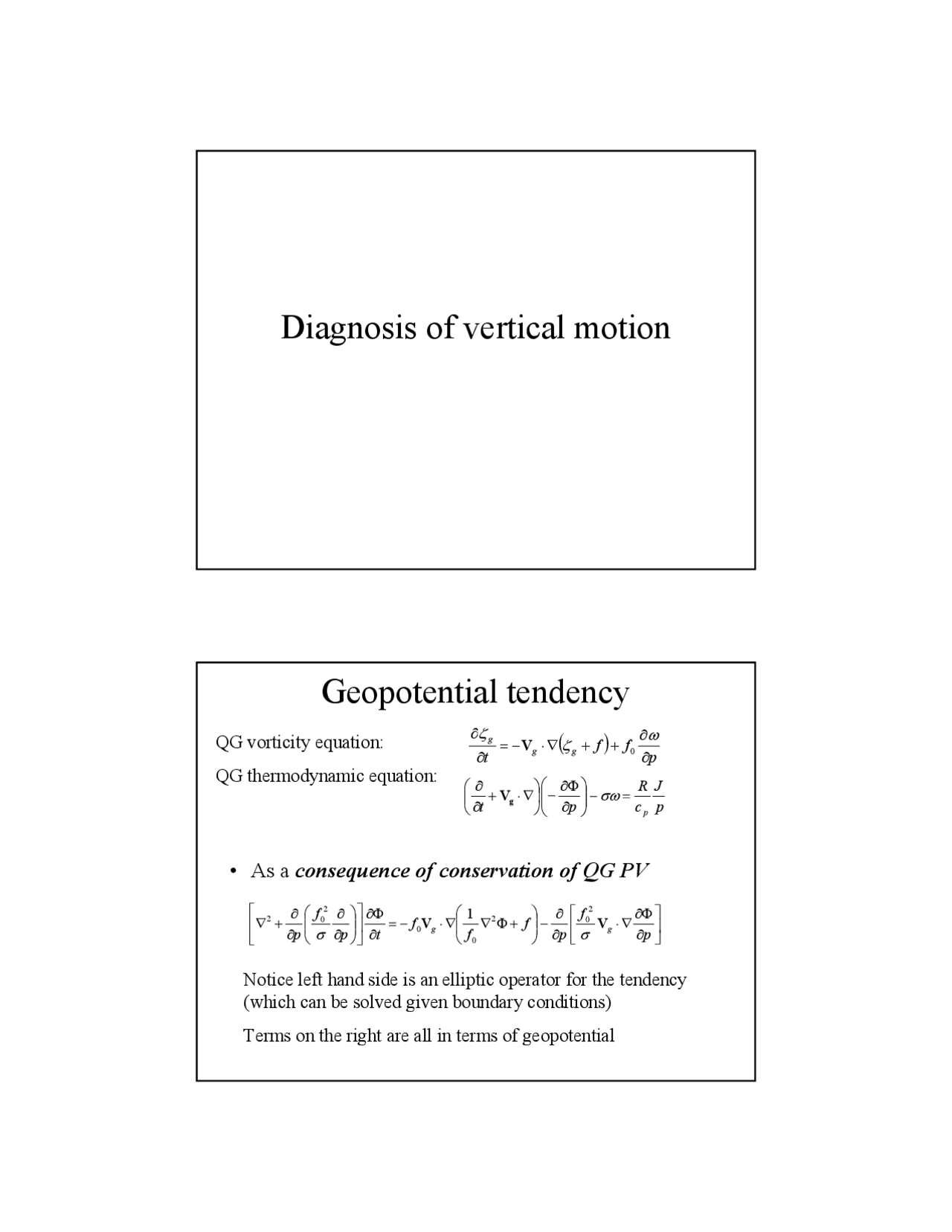 Diagnosis Of Vertical Motion Lecture Slides Atoc 5060 Docsity