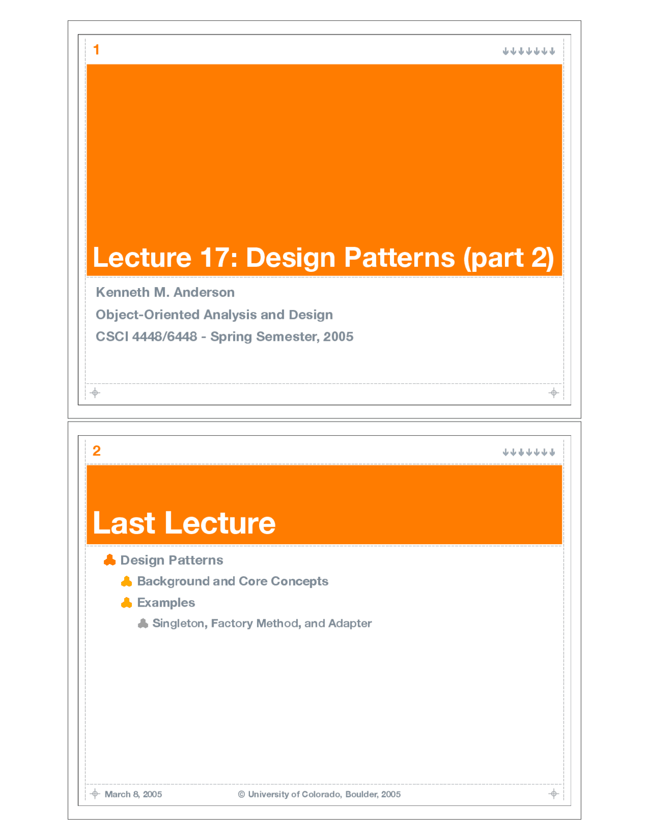 Design Patterns Object Oriented Analysis And Design Slides Csci 7384